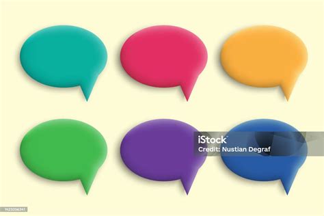 다채로운 3d 음성 거품 채팅 아이콘 타원형 세트 컬렉션 포스터 및 스티커 개념 배너 벡터 3차원 형태에 대한 스톡 벡터 아트 및 기타 이미지 3차원 형태 공란 기포