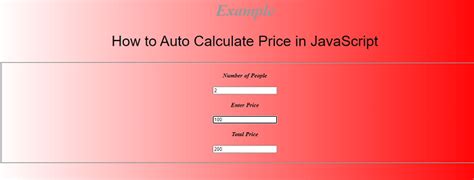 Javascript Auto Calculate Form Online Tutorials Library List