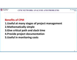 Cpm Network Analysis And Problems PDF Computer Software And Applications Computing