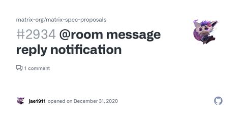 Room Message Reply Notification · Issue 2934 · Matrix Orgmatrix Spec