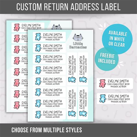 Custom Address Labels Return Address Labels Sheet Of 12 Personalized