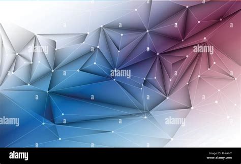 Vector 3d Illustration Geometric Polygon Line Triangle Pattern Shape With Molecule Structure