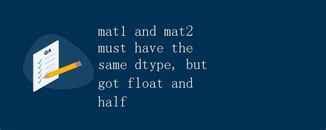 Mat1和mat2必须具有相同的数据类型，但是得到了float和half极客教程