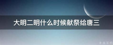 大明二明什么时候献祭给唐三 业百科