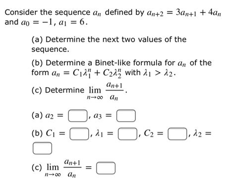 solved consider the sequence an defined by an 2 3an 1
