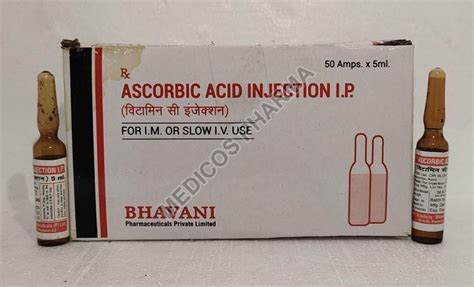 Ascorbic Acid Injection Packaging Size 50 Ampoules X 5ml At Best