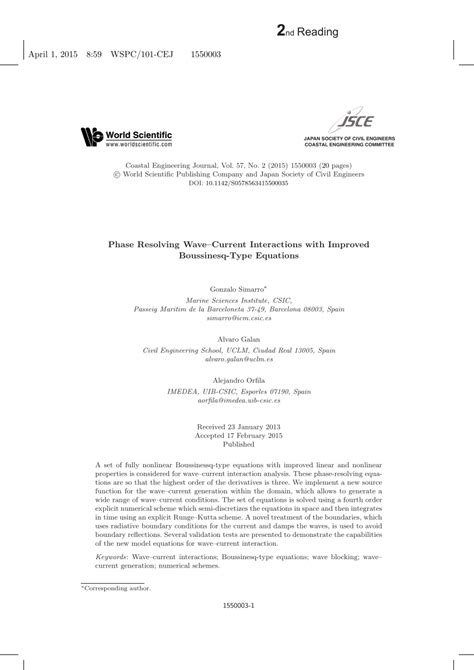 pdf phase resolving wave current interactions with improved