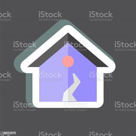 스티커 지진 I 재해 기호에 적합합니다 컬러 메이트 스타일 편집 가능한 간단한 디자인 디자인 템플릿 벡터 간단한 기호 그림 넘치다에 대한 스톡 벡터 아트 및 기타 이미지