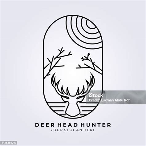 사슴 사냥 로고 벡터 일러스트 레이 션 디자인 사냥꾼 아이콘 사슴 머리 사냥꾼 기호 디어 밸리 리조트에 대한 스톡 벡터 아트 및 기타 이미지 디어 밸리 리조트 가을