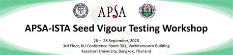Apsa Ista Seed Vigour Testing Workshop Apsa Seed