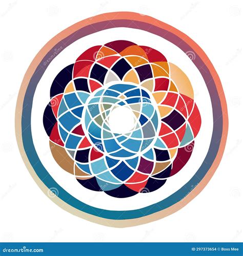 Abstract Circular Geometric Design Element Vector Illustration In A Flat Style Stock Vector