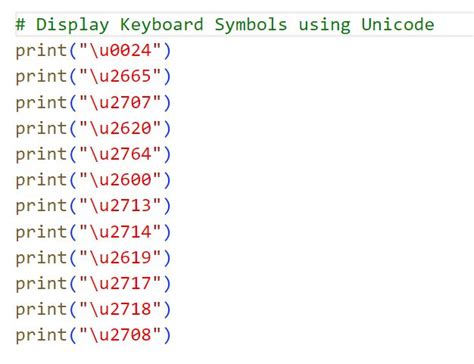 Fezan Malek On Linkedin By Using Python Language Display Keyboard Symbols Using Unicode Try These