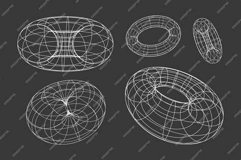 Premium Vector Collection Of 3d Wireframe Objects 2