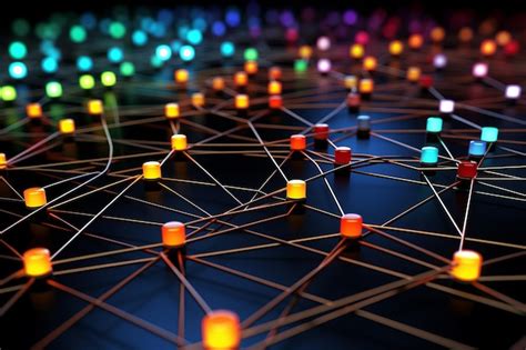 Premium Photo 3d Illustration Of A Network Of Glowing Nodes And Connections Representing A