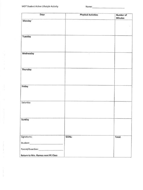 Pe Activity Log Pdf