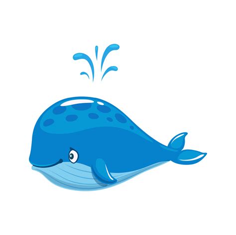 Personaje De Ballena Azul De Dibujos Animados Con Fuente De Agua