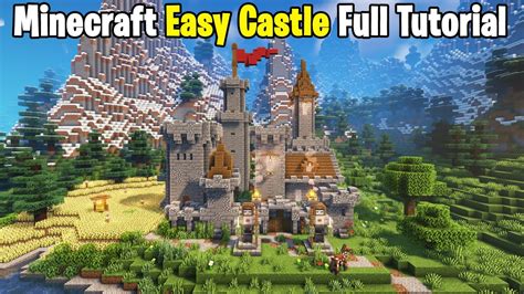 Minecraft How To Build A Easy Medieval Castle Tutorial Youtube