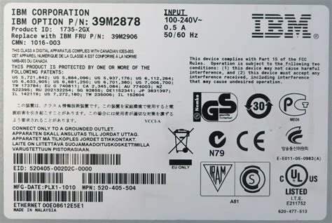 Ibm 1735 2gx 2x8 Local Console Manager Kvm Switch 16 Port 1u Rack Mount 39m2878