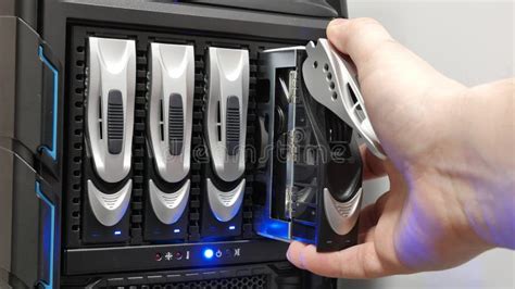 Replacing The Hard Disk Drive In A Raid Configuration Stock Image Image Of Storage
