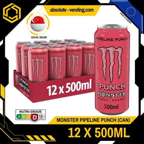 Monster Energy Pipeline Punch 500ml X 12 Can Shopee Singapore
