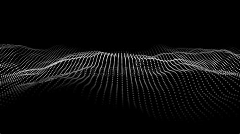 Abstract Wave With Moving Dots Flow Of Particles Cyber Technology