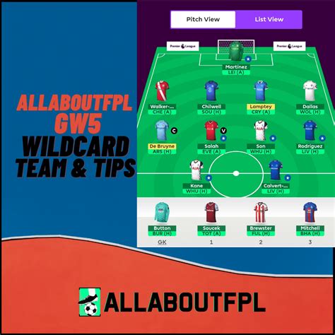 Fpl Gw5 Wildcard Best Combination And Tips Allaboutfpl