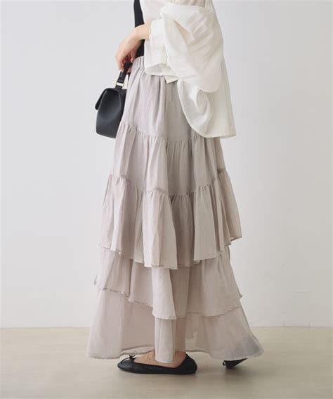 Pual Ce Cin（ピュアルセシン）の「インドボイル変形ティアードスカート（スカート）」 Wear