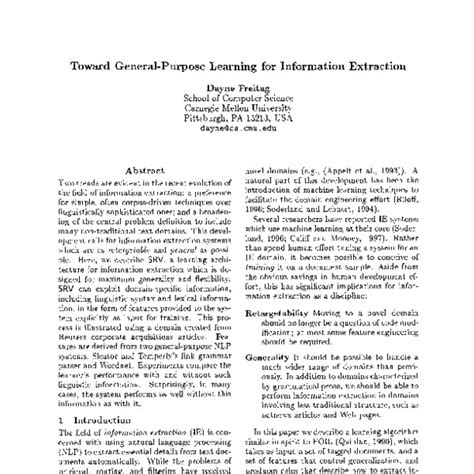 Toward General Purpose Learning For Information Extraction Acl Anthology