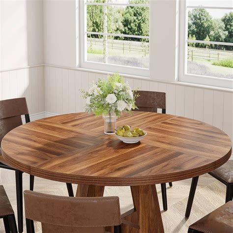 Round Dining Table For 4 47 Wooden Kitchen Table Farmhouse Dinner
