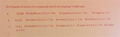 Solved Propose Structures For Compounds That Fit The