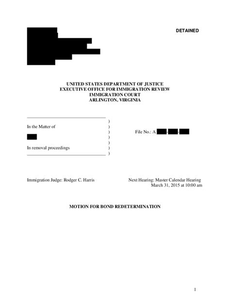 Fillable Online Template Emergency Motion To Reopen In Absentia Removal Fax Email Print