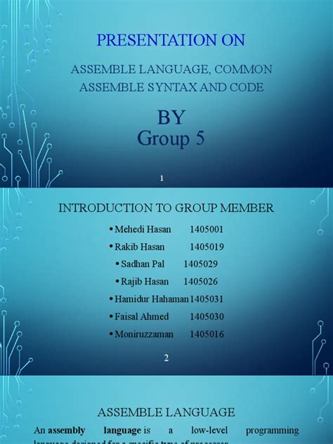 Presentation On Assemble Language Common Assemble Syntax And Code Pdf Assembly Language