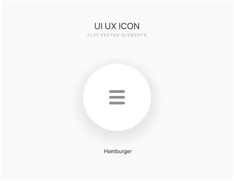 Flat Hamburger Menu Icon Menu Icons Vector Set Of UI Design Elements Interface Design Vector