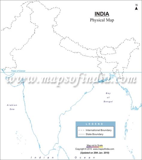 Download Free India Outline Map Physical