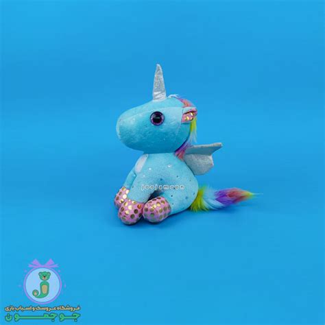 عروسک اسب تک شاخ مدل چشم تیله ای نشسته فروشگاه عروسک Joojamoon