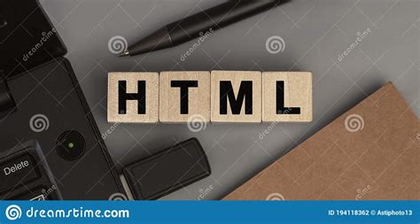 Word HTML Made With Wood Building Blocks Top View Stock Photo Image Of Rate Cash
