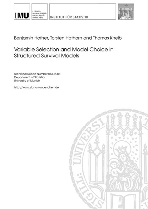 Pdf Variable Selection And Model Choice In Structured Survival Models