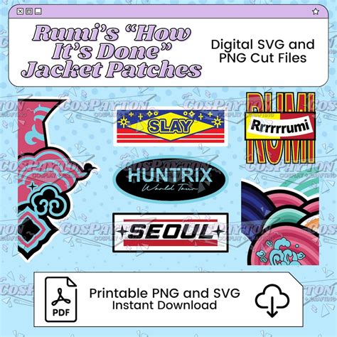 Rumi How Its Done Jacket Patches Cosplay Template Inspired By Kpop