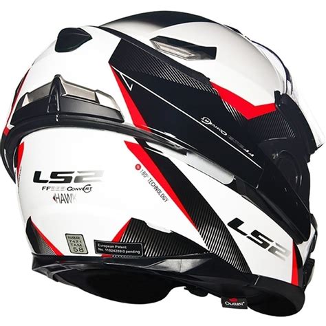 Capacete Ls2 Ff393 Convert Hawk Vermelho Grid Motors