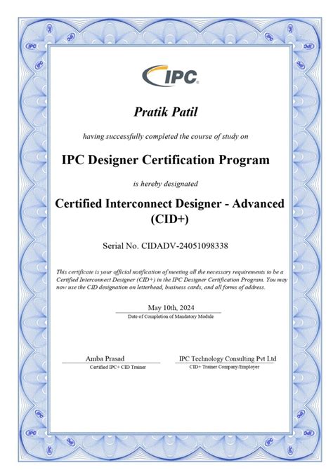 Pratik Patil On Linkedin Hello Im Happy To Share That Ive Completed Ipc Designer Cerification