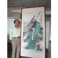 【山东画家王英民真迹四尺138乘69国画人物画武财神关二爷神像图片】山东画家王英民真迹四尺138乘69国画人物画武财神关二爷神像