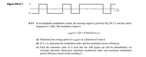 Solved 3 2 In An Amplitude Modulation System The Message