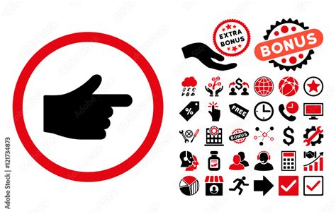 Index Pointer Pictograph With Bonus Symbols Vector Illustration Style