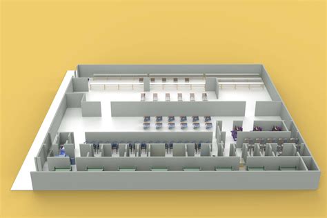 Assembling Workshop Factory Industrial Floor Plan Production 3d Model