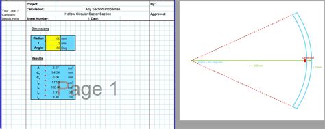 Built Up Section Properties Calculator Spreadsheet Hollow Circle