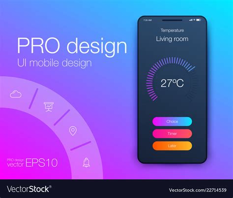 Timer Clock Application Ui Design Concept Ux Vector Image