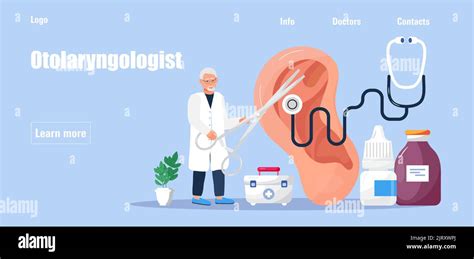 Otolaryngologist Vector Web Template For Landing Page Header Tiny