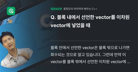 블록 내에서 선언한 Vector를 이차원 Vector에 넣었을 때 인프런 커뮤니티 질문and답변