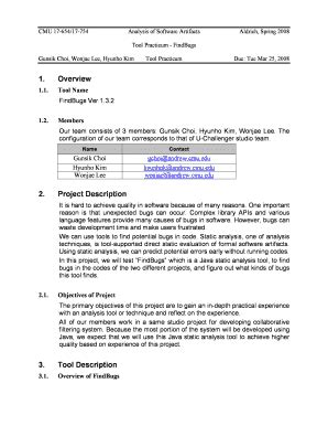 Fillable Online Cs Cmu Overview Project Description Tool Description Cs Cmu Fax Email