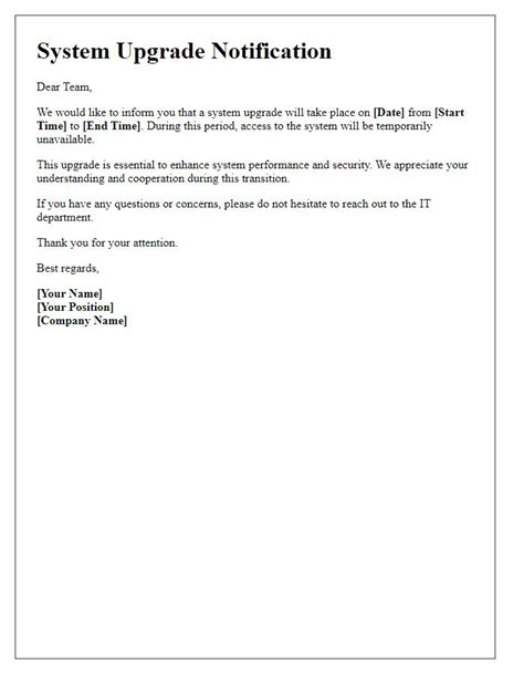Letter Template For System Upgrade Notice Free Samples In PDF Letterin